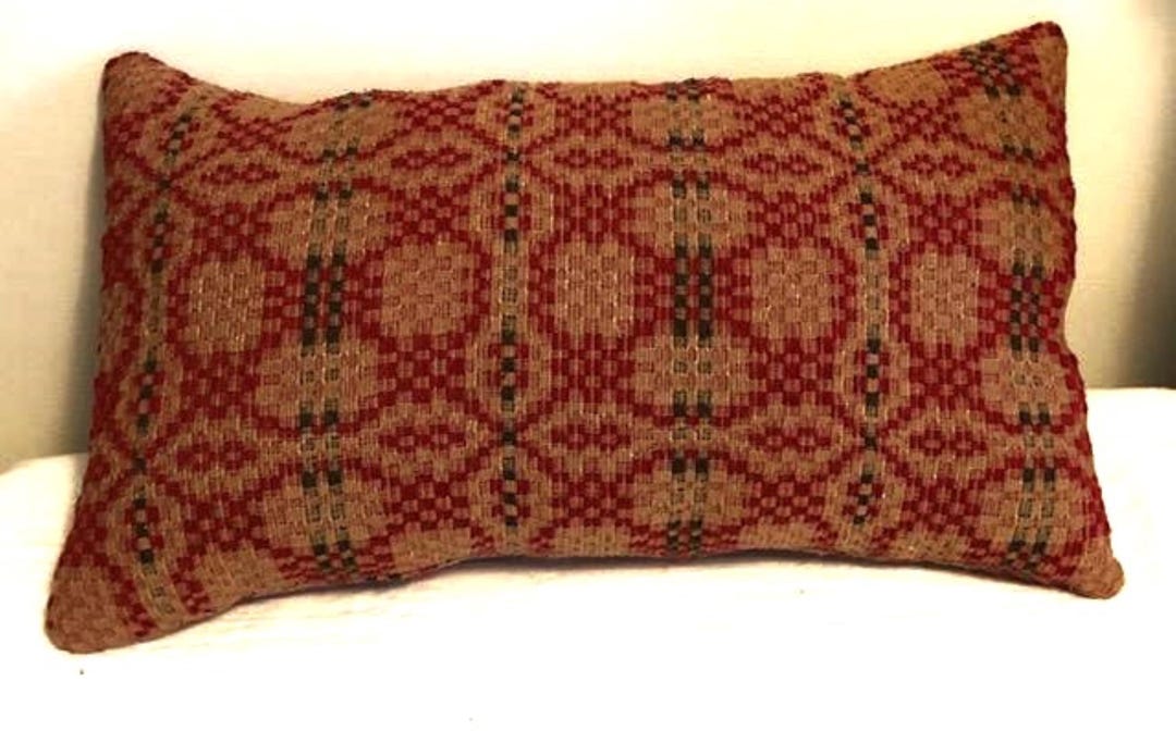 Primitive - Farmhouse - Woven Coverlet Pillow - Accent Pillow - New - Etsy