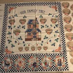 Vintage - Cut & Sew - Our Family Tree - Fabric Panel - Wall Hanging ...