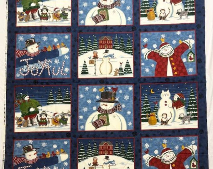 Let It Snow Snowman Fabric Panel: Deb Strain, Moda, Quick Quilt - Etsy