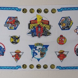 Vintage Cut and Sew Mighty Morphin Power Rangers Fabric Panel - Etsy