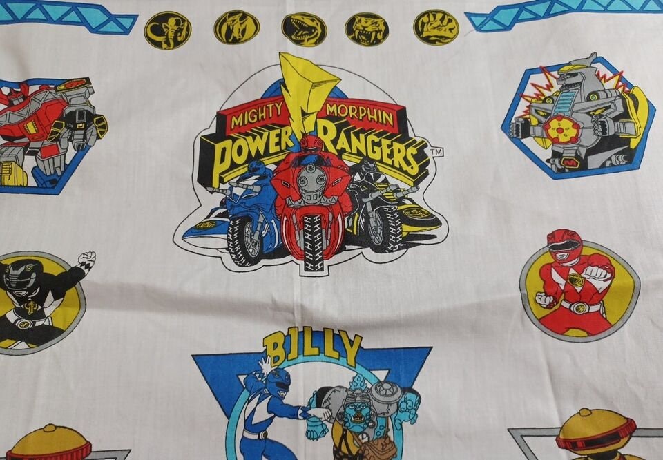 Vintage Cut and Sew Mighty Morphin Power Rangers Fabric Panel - Etsy