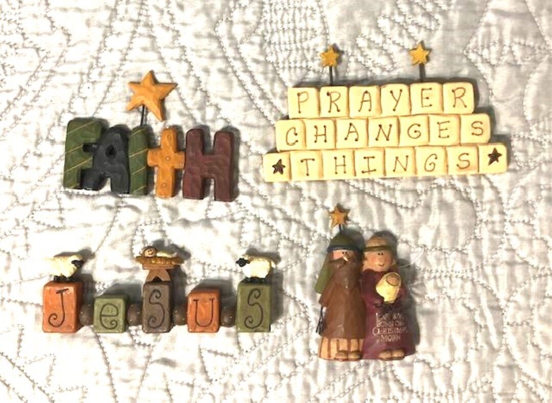 Vintage - Christian - Prim Resin - Faith Decor - Miniatures - Bundle of ...