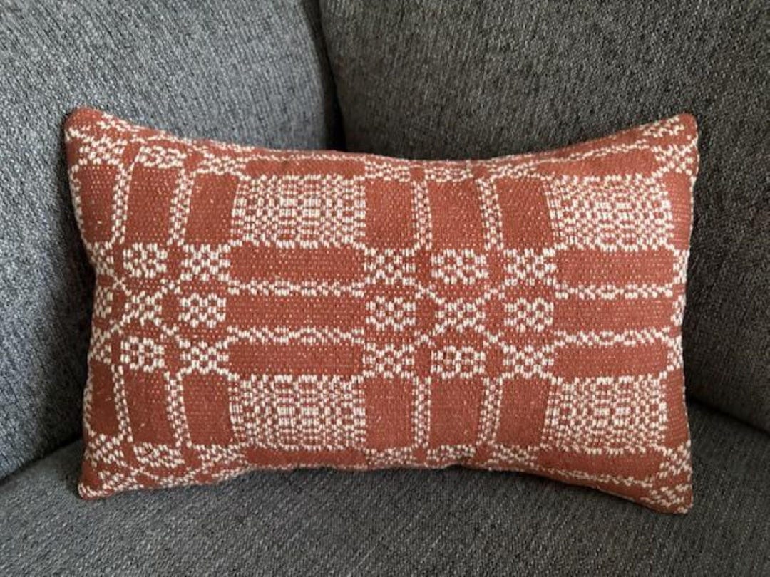 Woven Coverlet Accent Pillow: Primitive, Farmhouse, New - Etsy