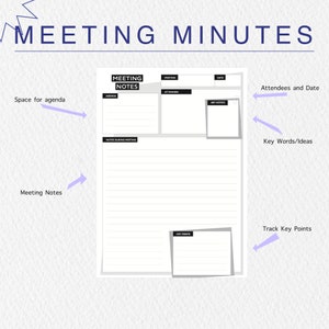 Printable Meeting Minutes Template (A4 PDF, Single Page) - Meeting ...