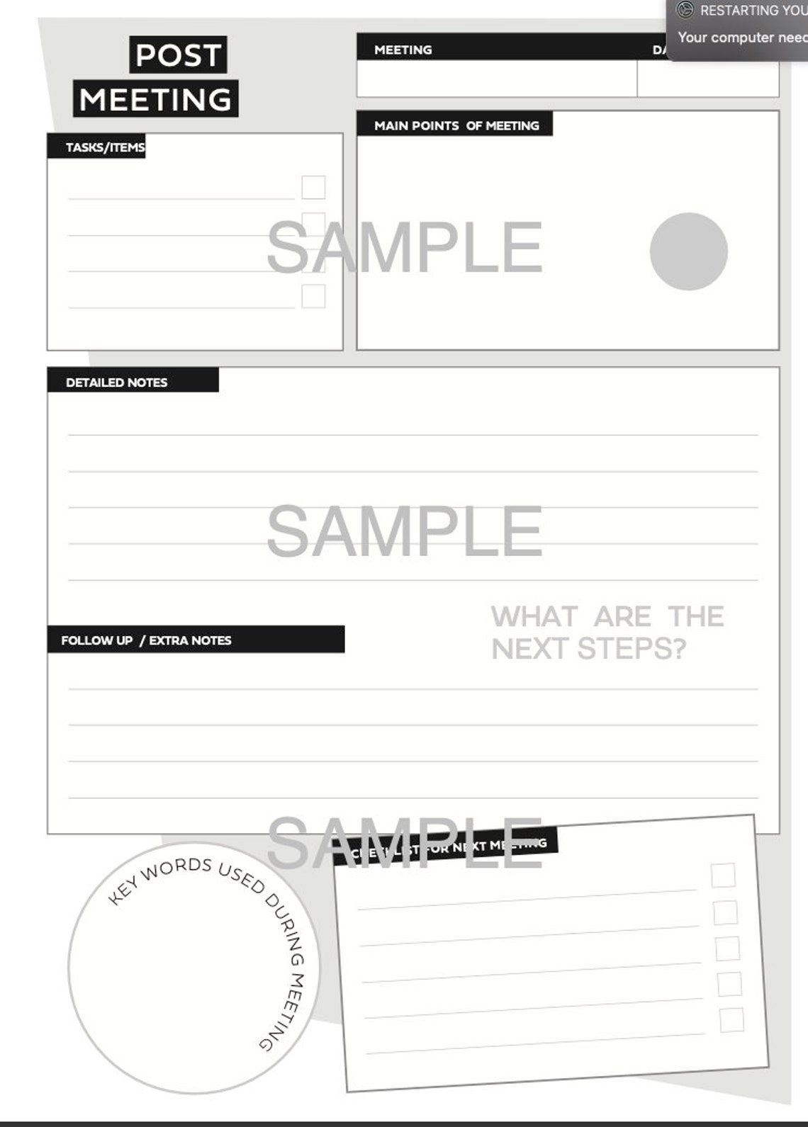 Printable Meeting Minutes Template (A4 PDF, 3 Pages) - Meeting Minutes ...