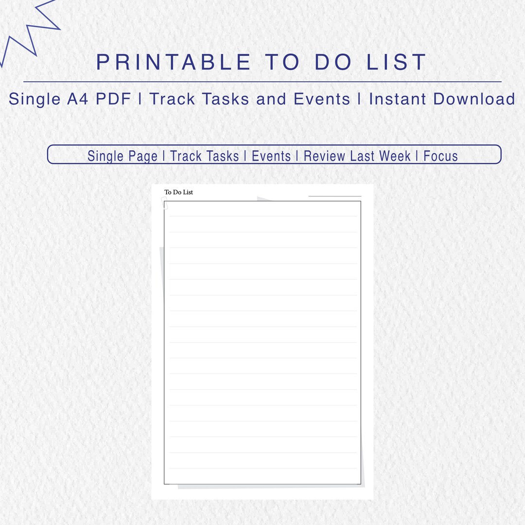 Printable Todo List Planner, Weekly A4 to Do List, Weekly Agenda ...