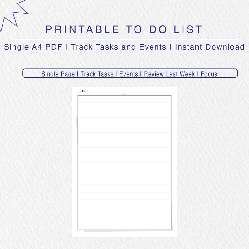 Printable Todo List Planner, Weekly A4 to Do List, Weekly Agenda ...