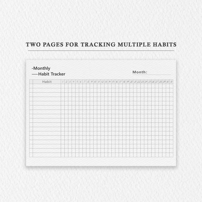 Printable Daily/monthly Habit Tracking Template (A4 PDF, 4 Pages ...