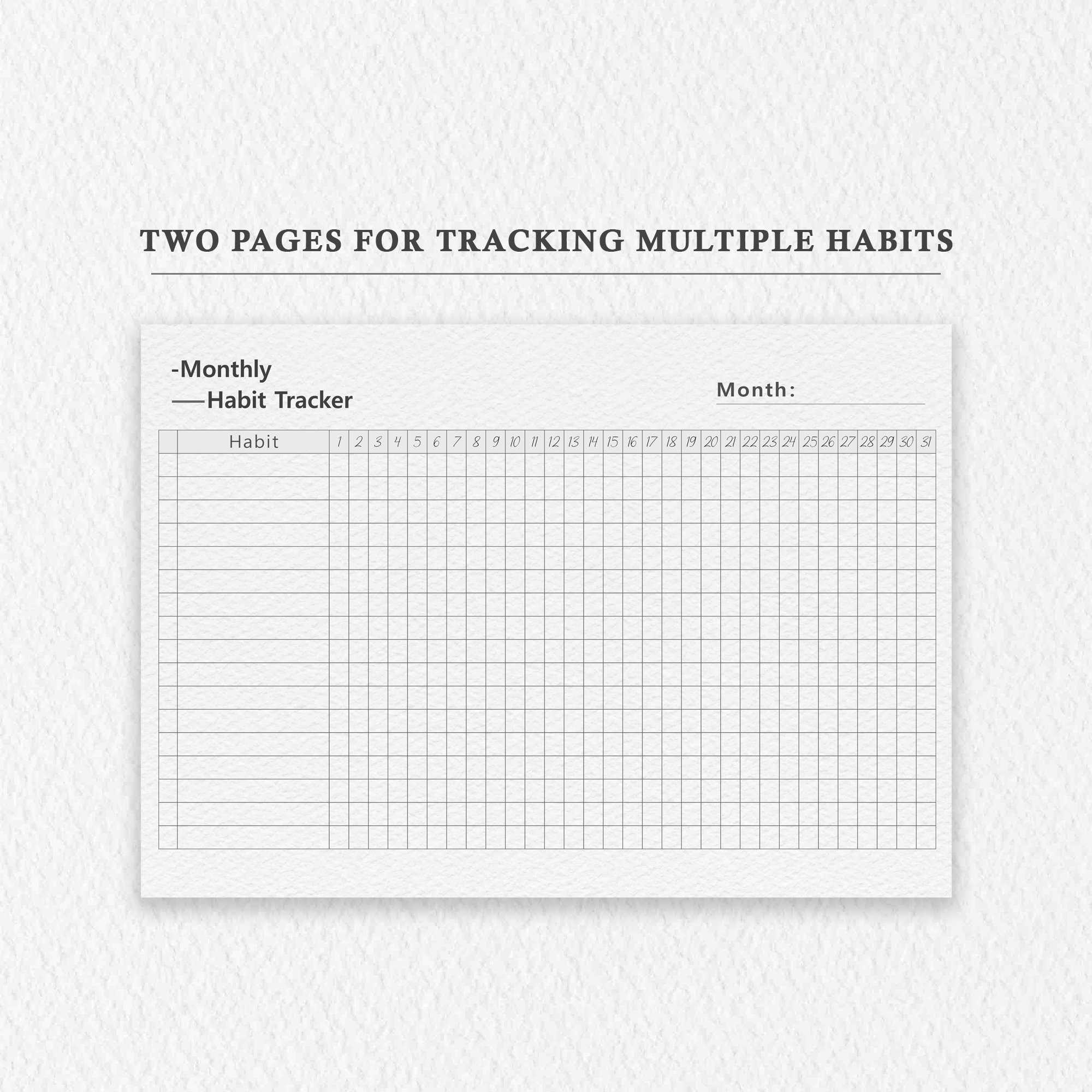 Printable Daily/monthly Habit Tracking Template (A4 PDF, 4 Pages ...