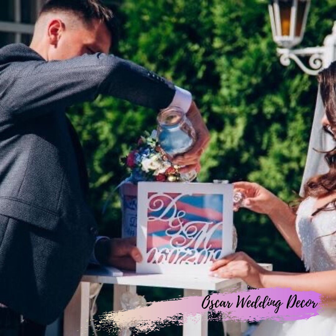 Personalized Wedding Sand Ceremony Set - Unity Sand Ceremony Shadow Box ...