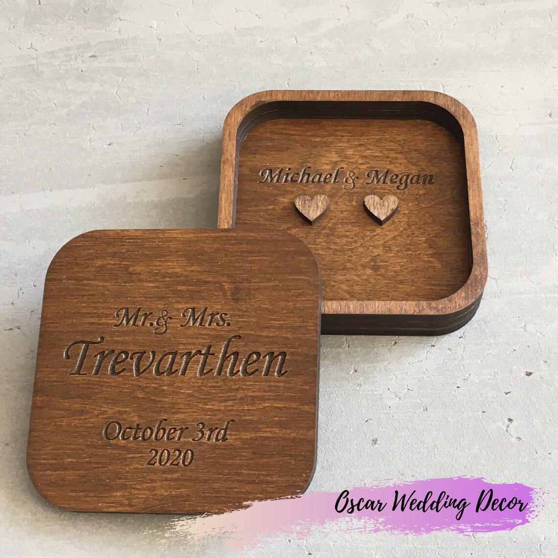 Wedding ring holder Custom ring bearer box for wedding | Etsy