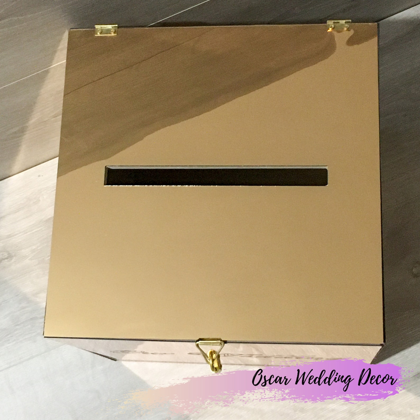 Card Box for Wedding Gold Mirror Gold Polystyrene Wishing - Etsy