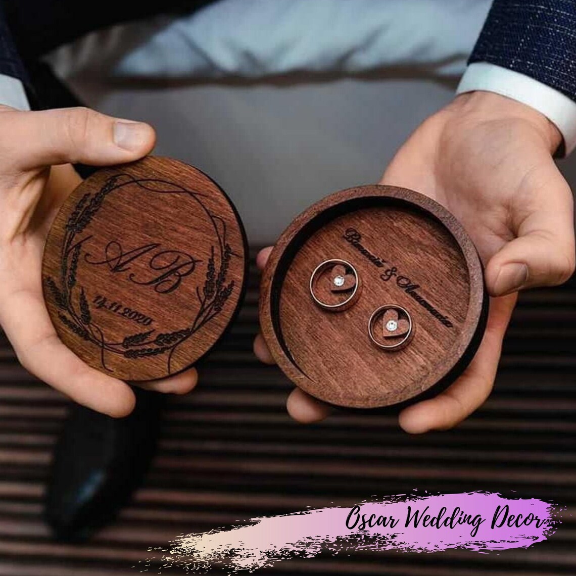 Ring box for wedding ceremony Rustic ring bearer box Ring | Etsy