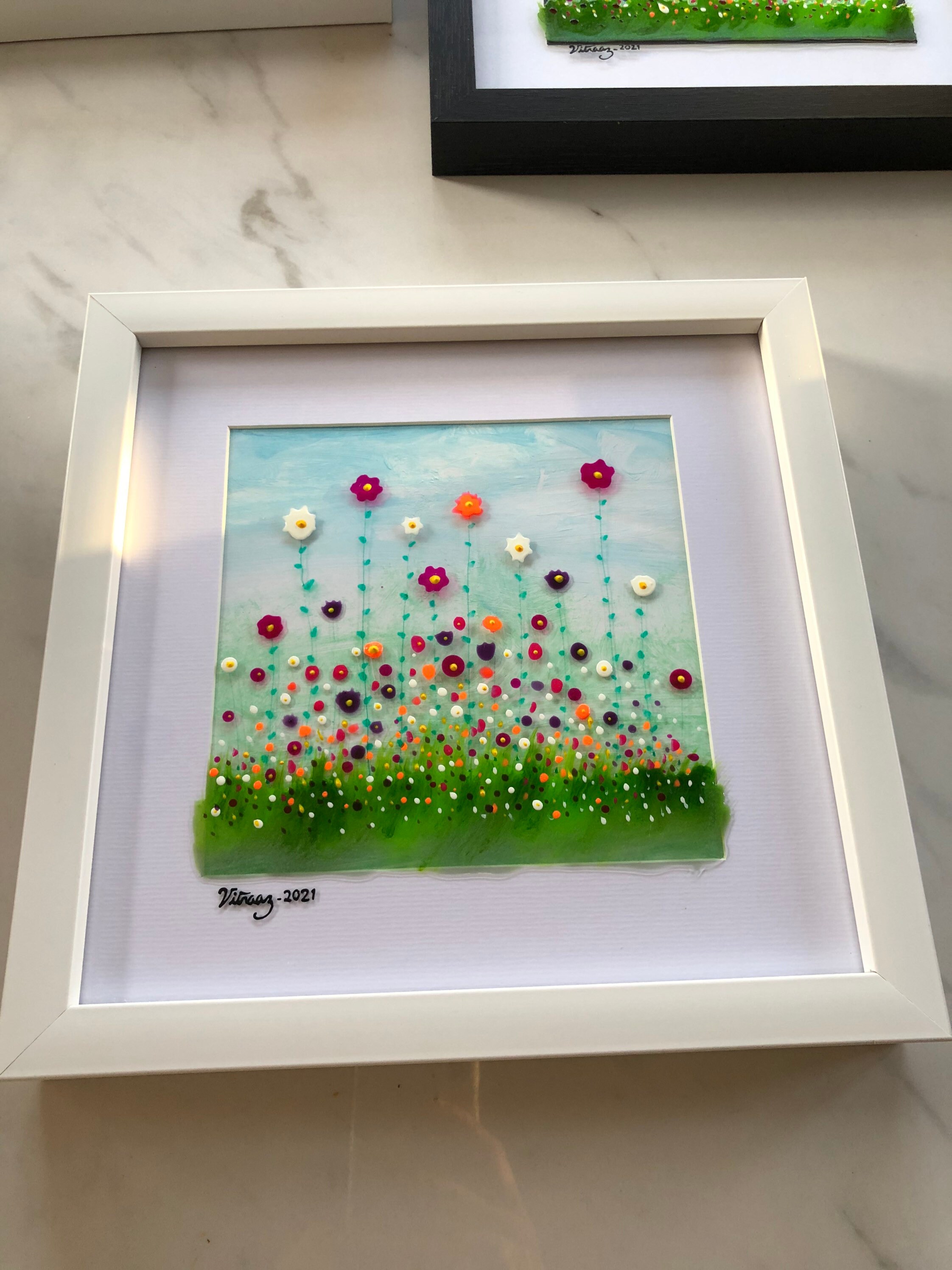 Wall Decor or Table Decor Framed Spring Flowers Painting. - Etsy UK