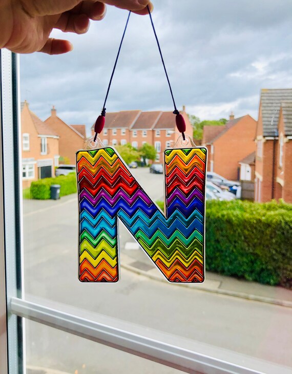 Alphabet Suncatcher Letter N Kids Room Decor Rainbow Decor - Etsy