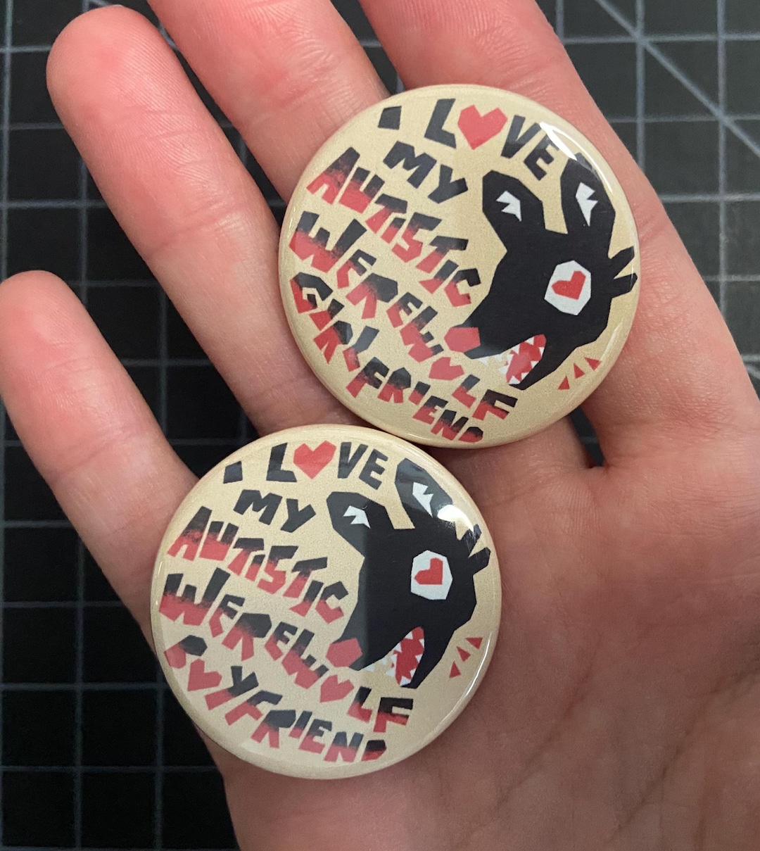 1.5" Autistic Werewolf Boyfriend/girlfriend Pin PREORDER by ...