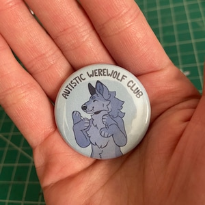 Autistic Werewolf Club: 1.5" Metal Pinback Button - Etsy