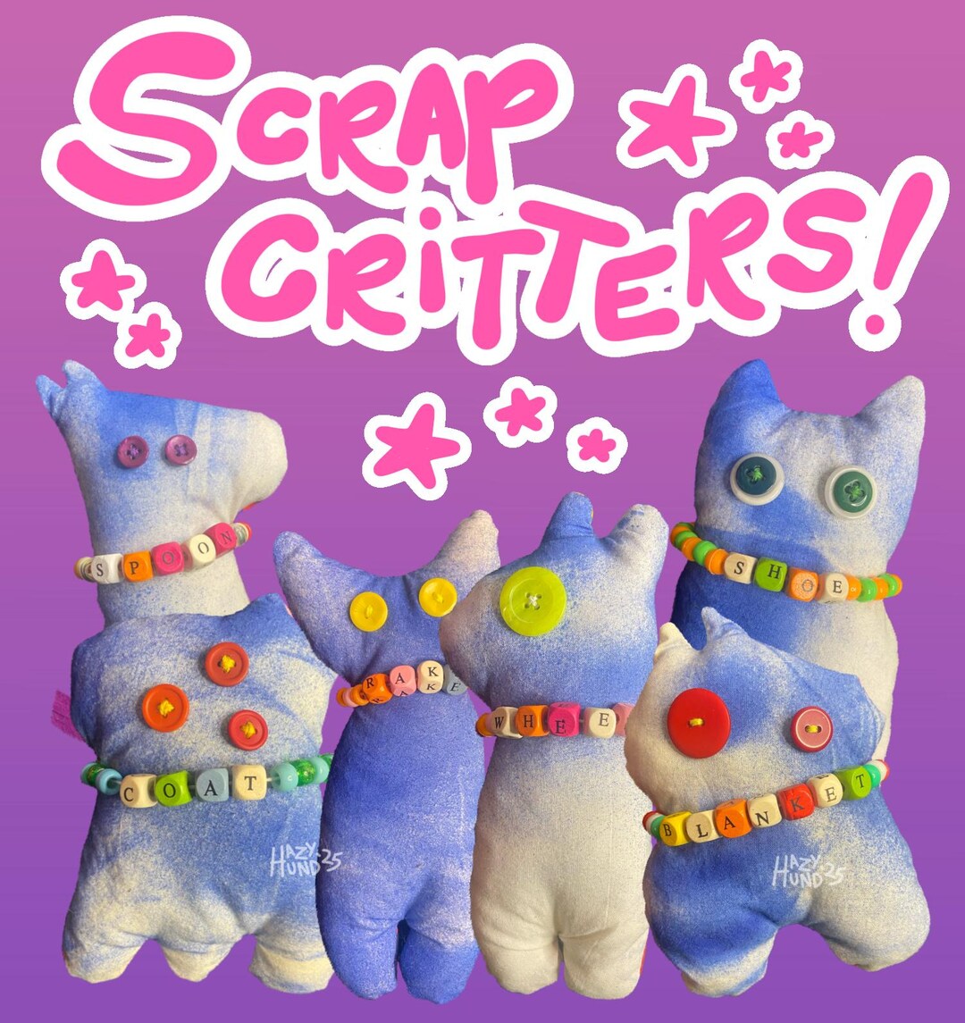 Scrap Critters | Handsewn Plushies, Stuffed Animals, One of A Kind - Etsy