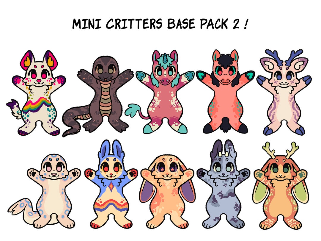 Mini Critters Base Pack Two, PSD File Only | Furry Adopt Base Pack ...