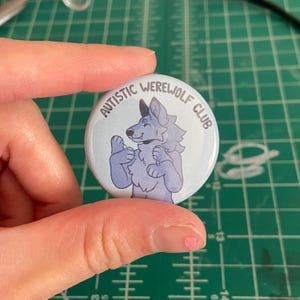 Autistic Werewolf Club: 1.5" Metal Pinback Button - Etsy