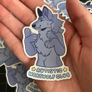 Autistic Werewolf & Autistic Vampire Club 3" Vinyl Sticker - Etsy