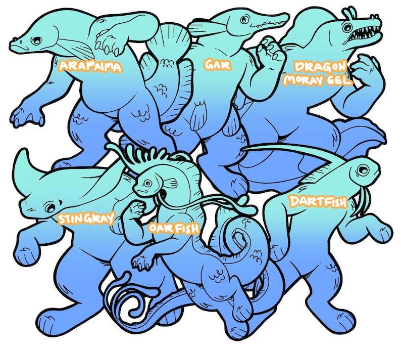 Fish Base | Furry Lineart, Art Base, Fursona, Sturgeon, Salmon ...