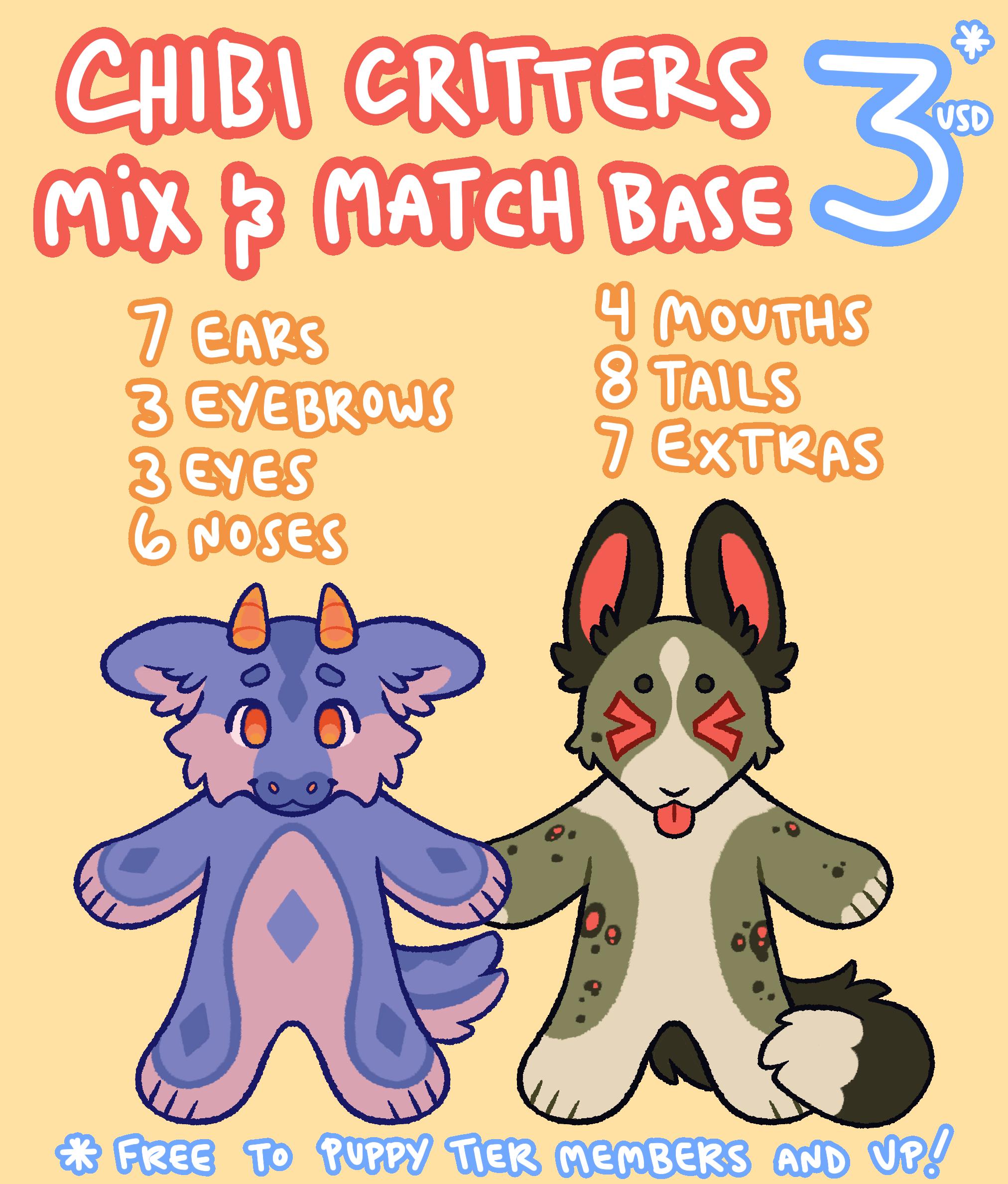 Chibi Critters Mix and Match Base: Art Asset (digital Download) - Etsy