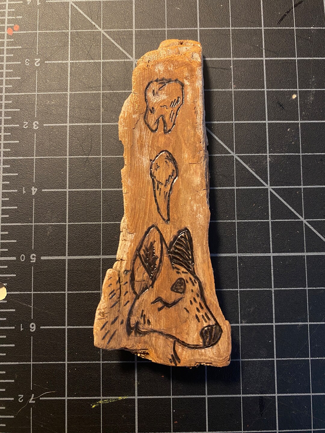 Wolf Teeth Woodburn Woodburned Art, Art Decor, Pyrography, Werewolf ...