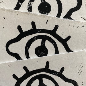 Linocut Eye Prints | Printmaking, Small Print, Eye Motif - Etsy