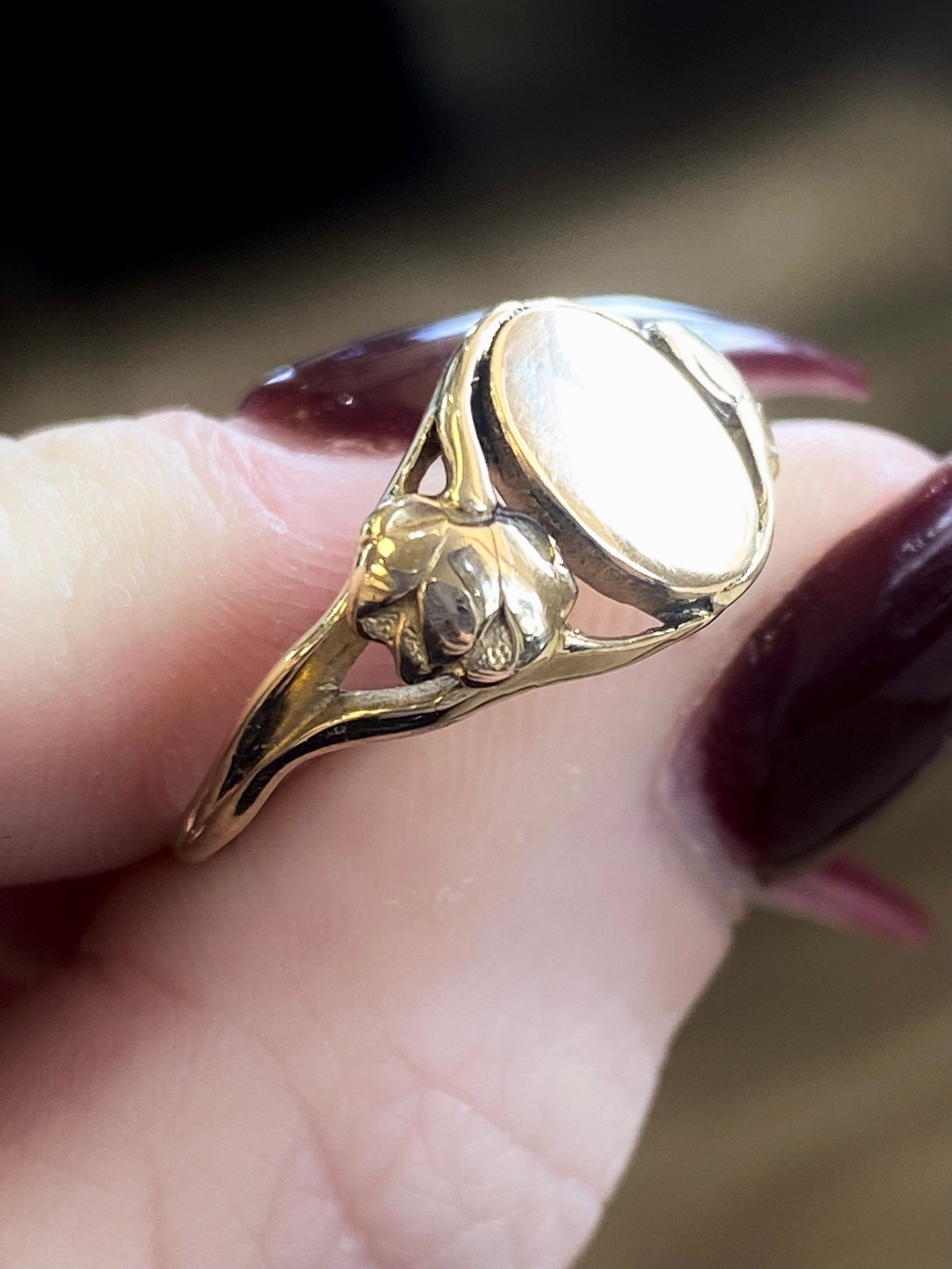 Vintage Inspired Elven Signet Ring - Etsy