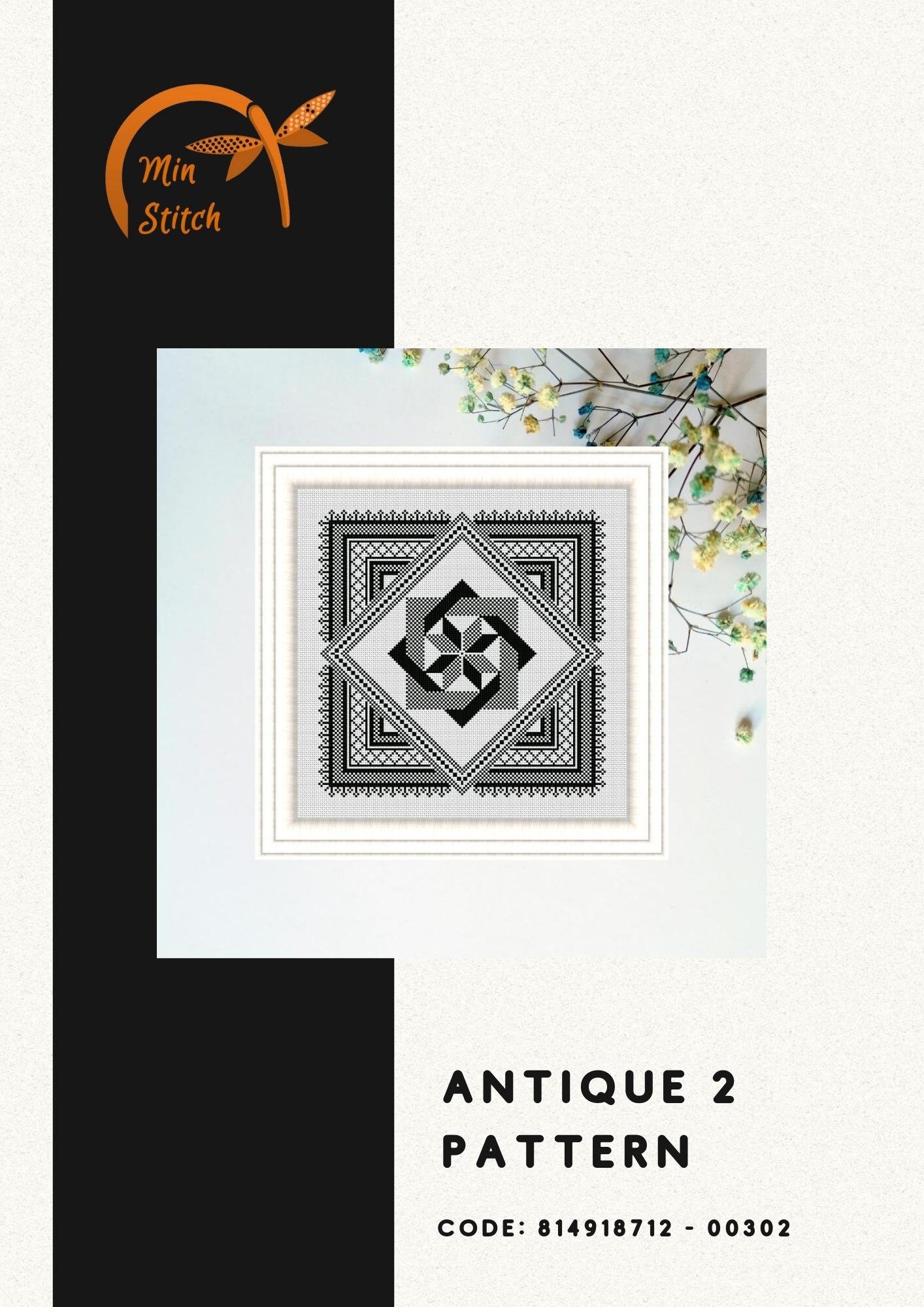 Square Tiles Cross Stitch Pattern Antique X Stitch Embroidery - Etsy