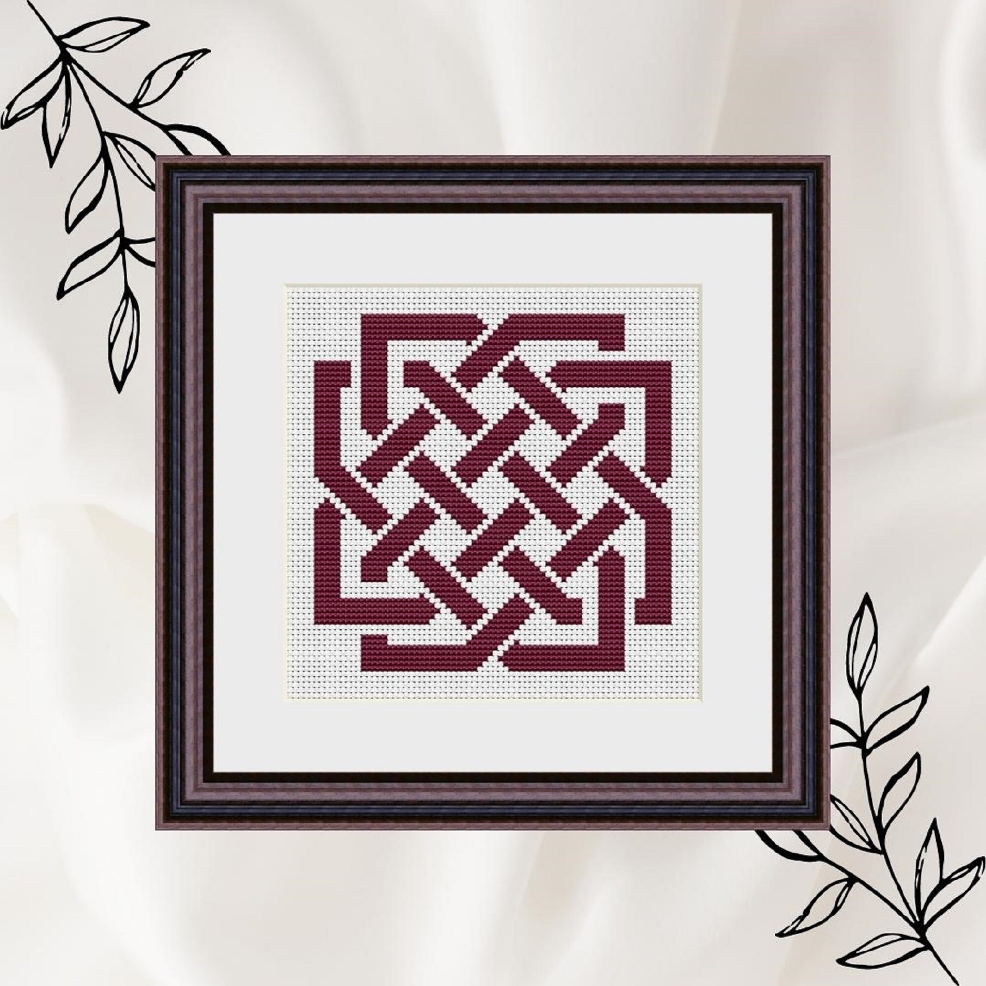 Sampler Cross Stitch Pattern, Modern Geometric Embroidery Chart ...