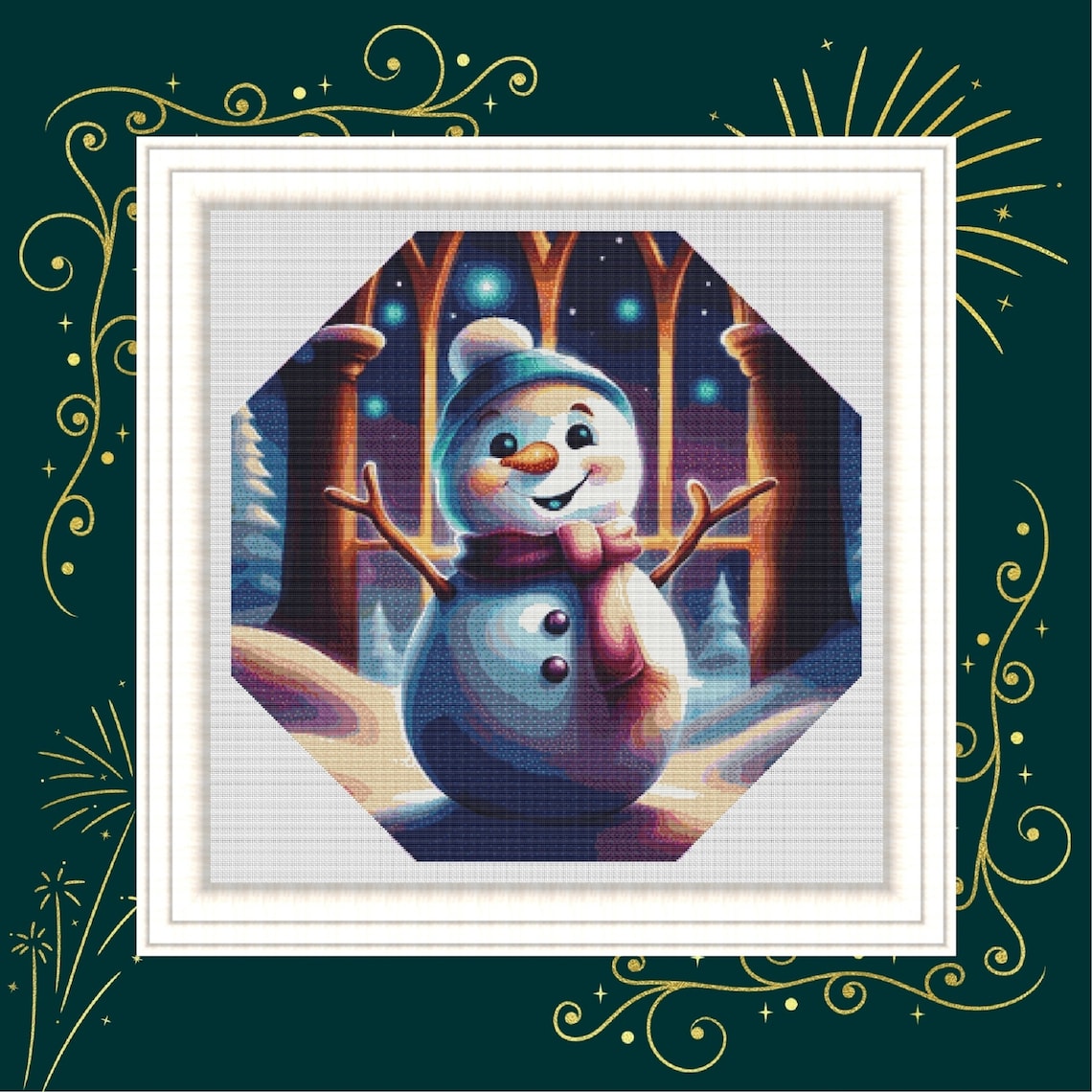 Snowman X Stitch Pattern, Funny Christmas Cross Stitch Pattern, Winter ...