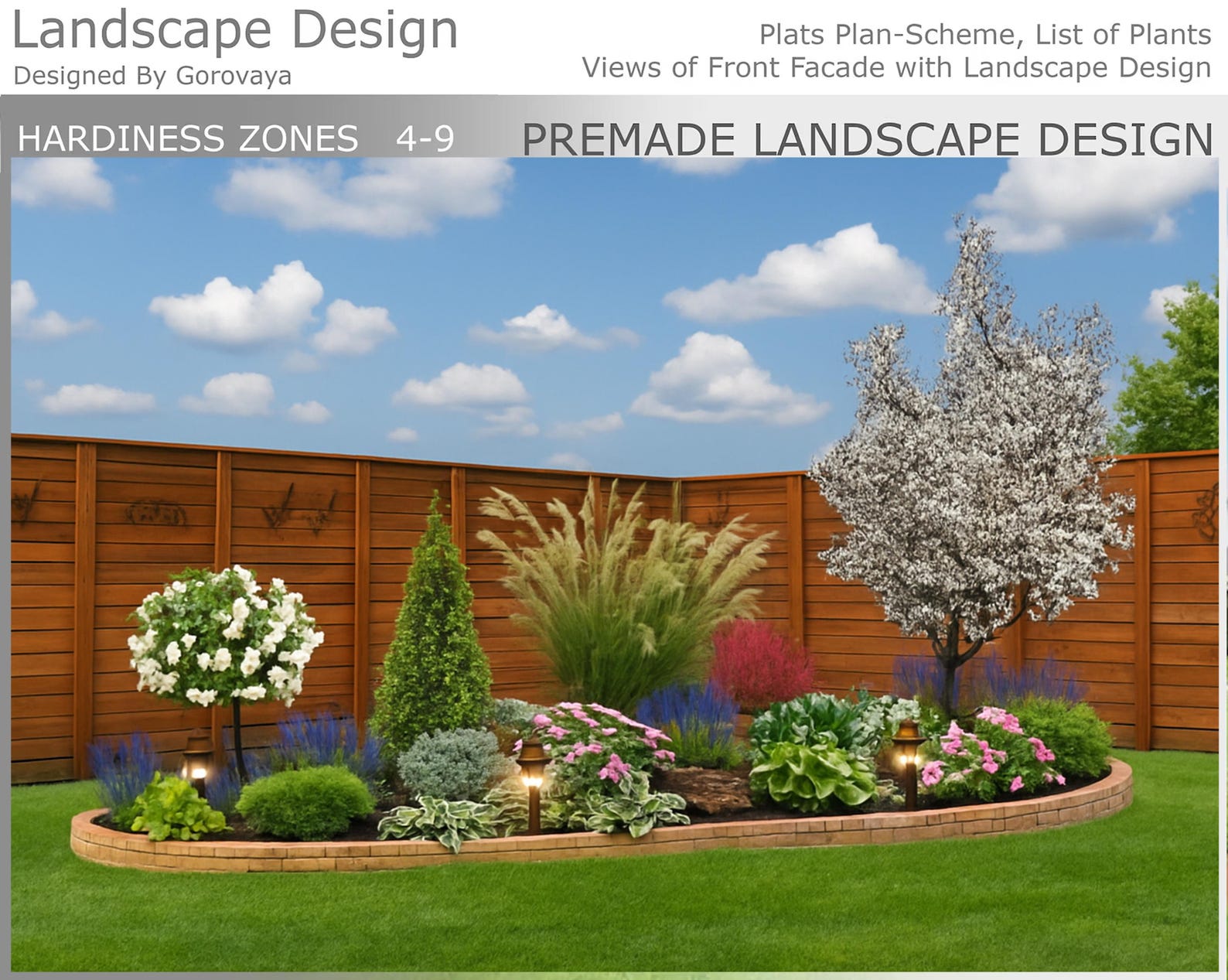 Premade Landscape Design, Landscape Berm, Zone 4-9 Berm, Berm Flower ...