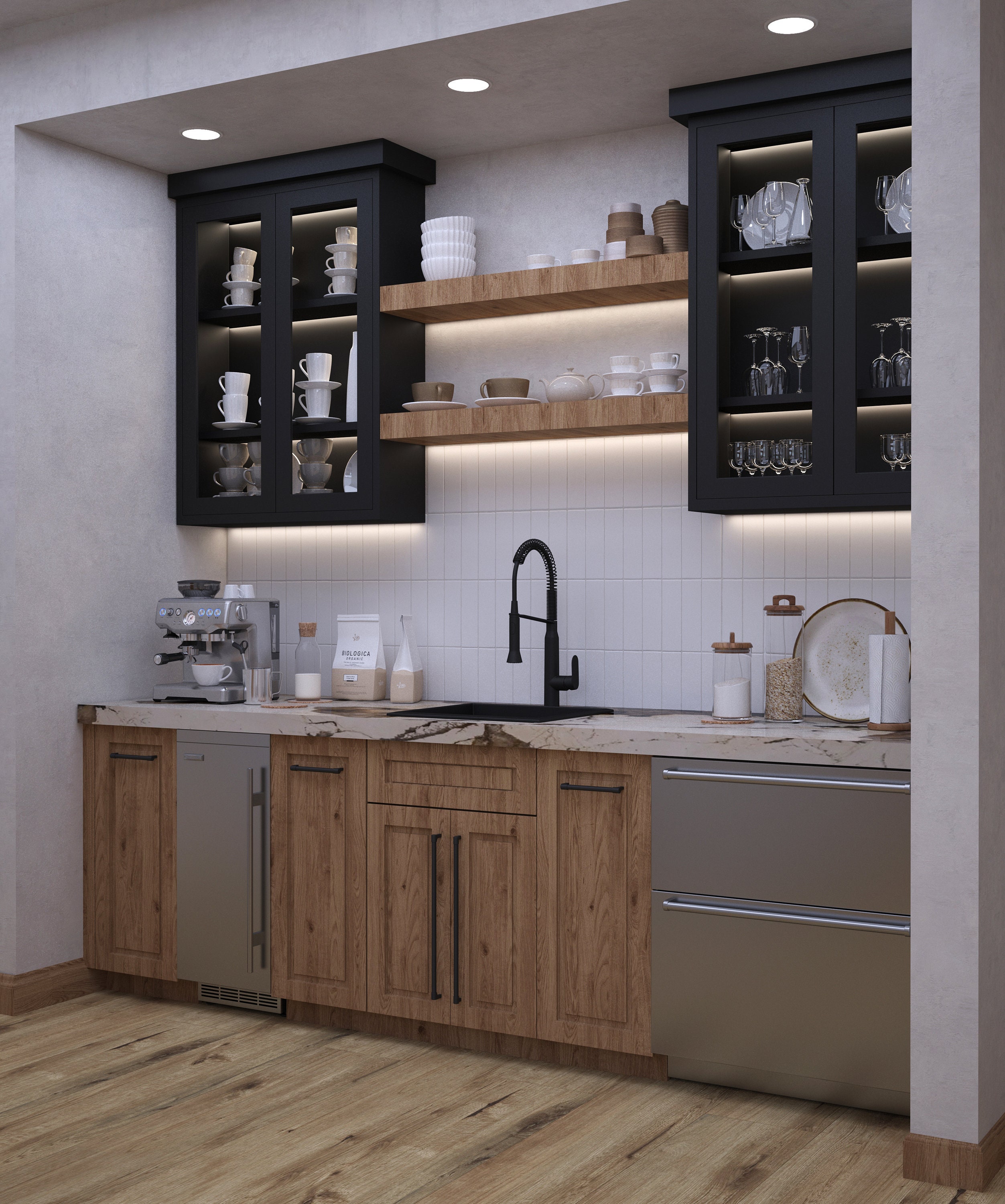 3D Kitchen Coffee Bar Design, Interior Visualization, Coffee Bar ...