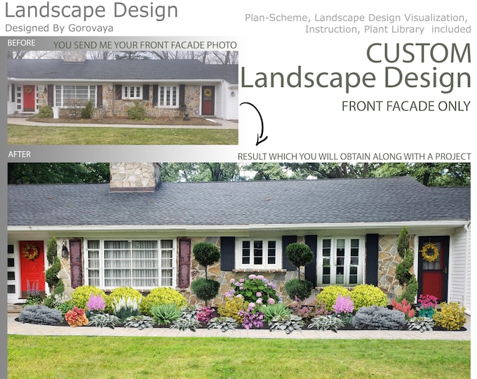 Custom Landscape Design, Landscape Front Facade, Landscape Layout ...