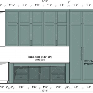 2D Laundry Room, 2D CAD Cabinet Design, Custom Draft, Bespoke ...