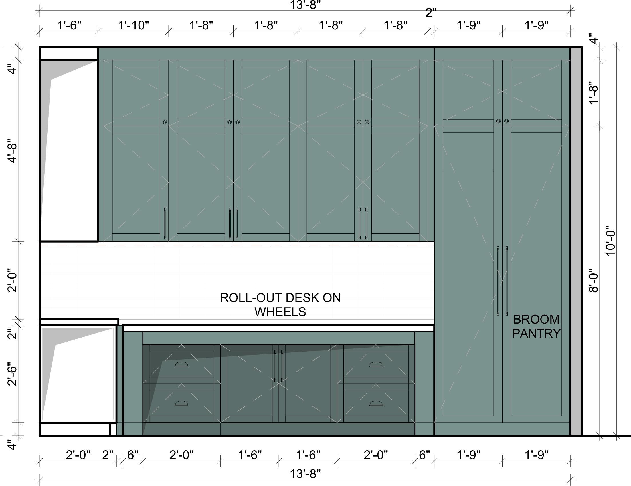 2D Laundry Room, 2D CAD Cabinet Design, Custom Draft, Bespoke ...