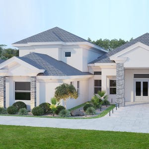 3D Visualization of Front Facade Exterior, Front Facade Visualization ...