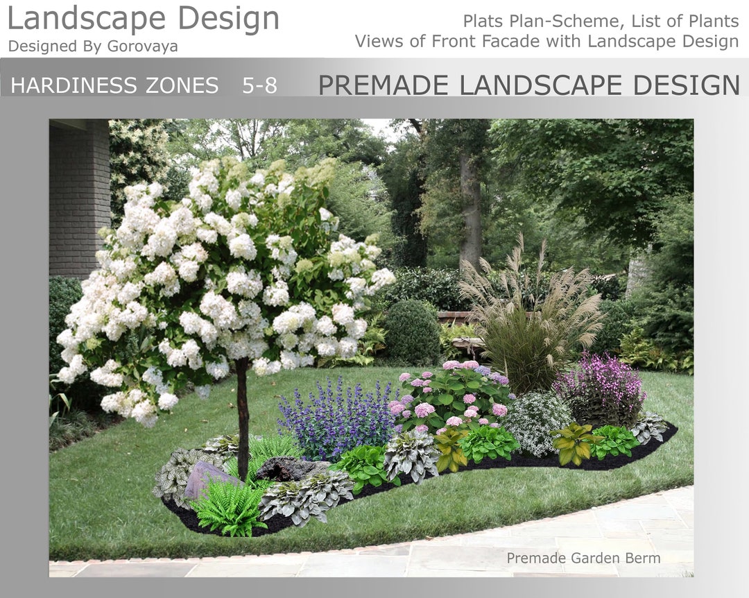 Premade Landscape Design, Landscape Berm, Zone 5-8 Berm, Berm Flower ...