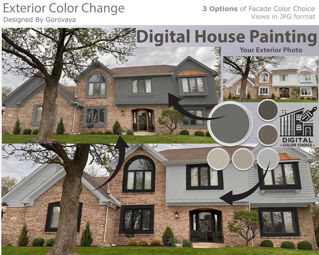 Digital House Painting, Custom Exterior Paint, House Painting, Exterior ...