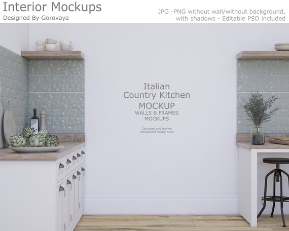 Interior Mockup Italian Kitchen Mockup Dining Room Mockup | Etsy