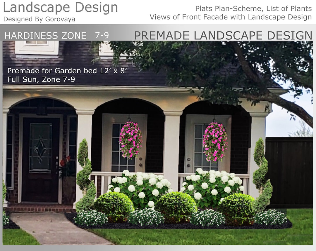 Premade Texas Landscape Design, Ready Made Landscape Zone 7-9 , Full ...