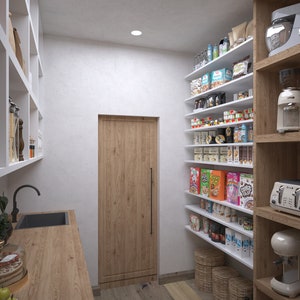 3D Kitchen Pantry Design, Interior Visualization, Pantry Renovation ...