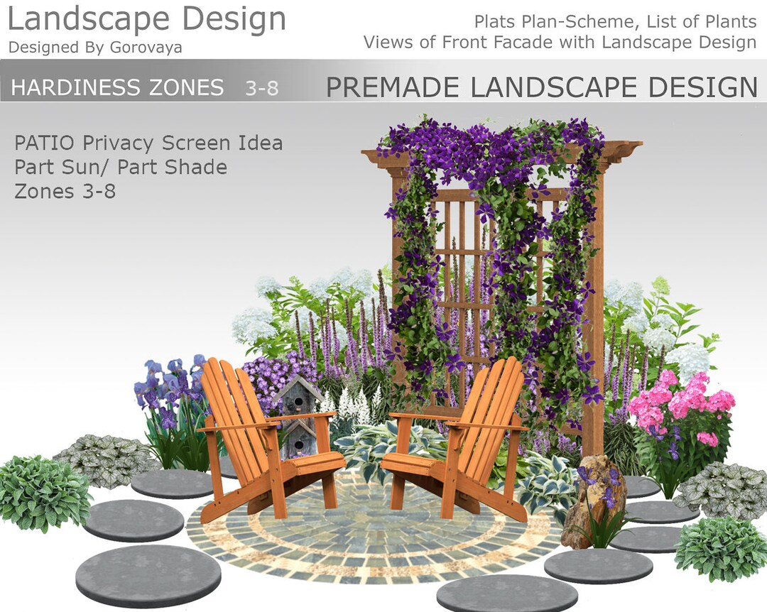 Premade Patio Privacy Screen Landscape, Pee Gee Hydrangea Design, Zone ...