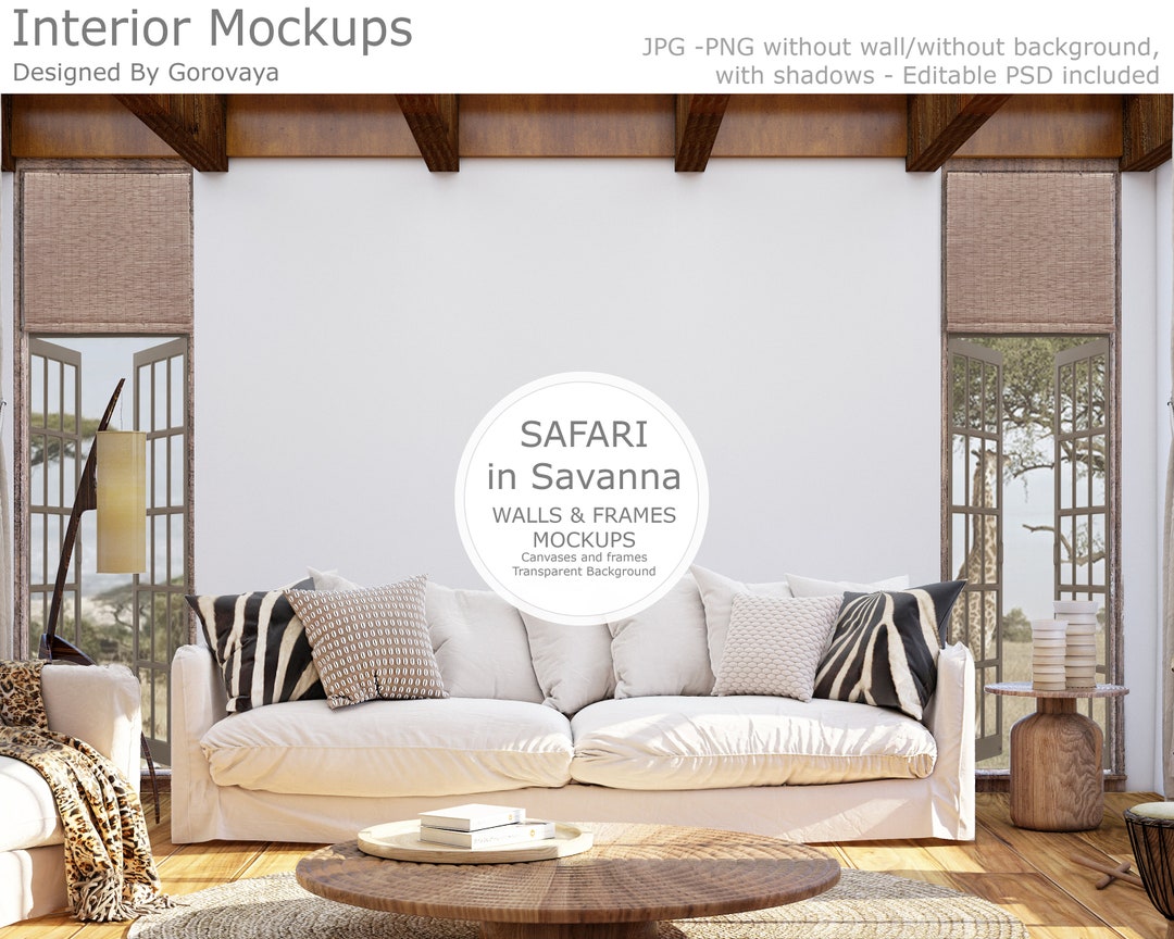 Interior Mockup, Livingroom Mockup, Family Room Mockup, African Mockup ...