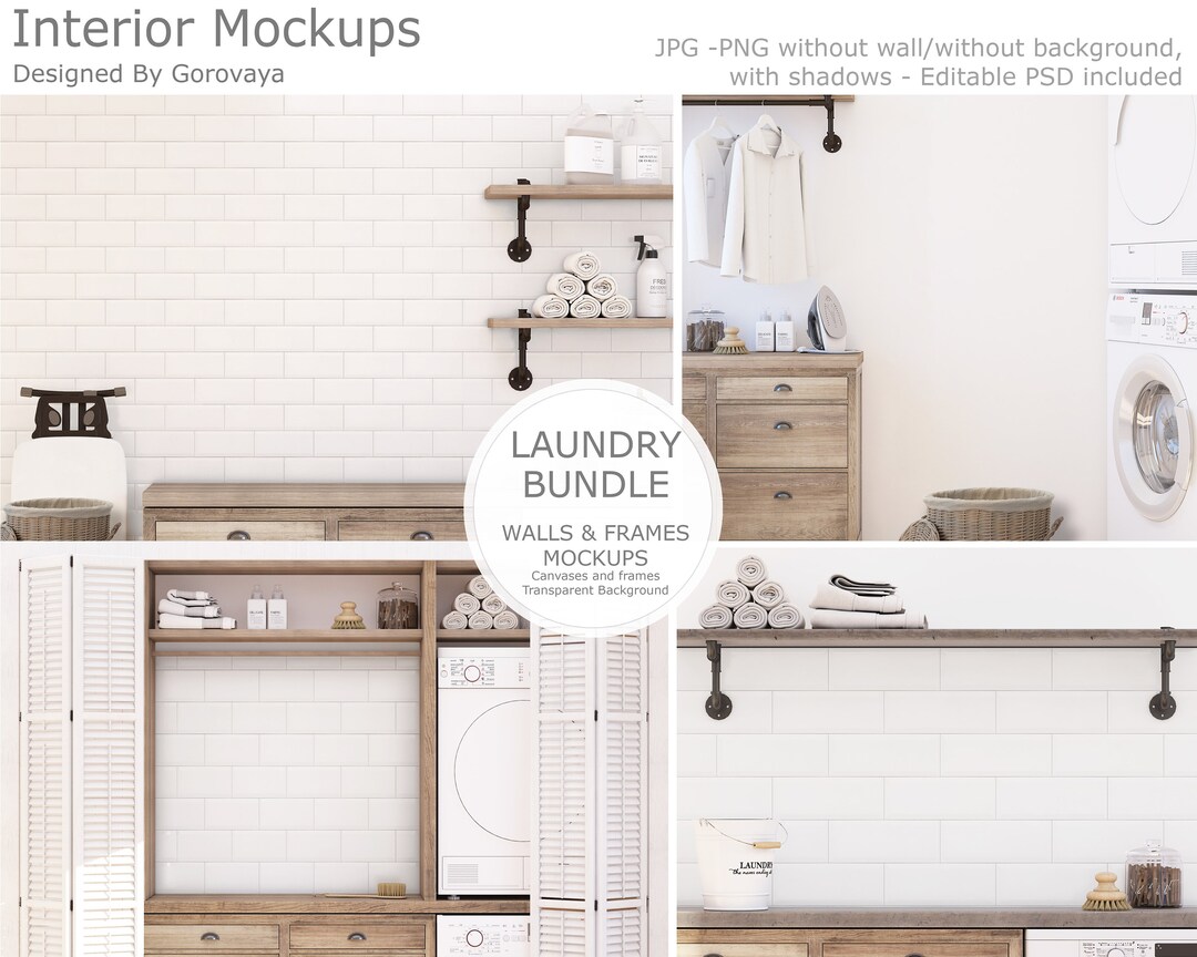 Interior Mockup, Laundry Mockup, Laundry Mockup Bundle, Farmhouse ...