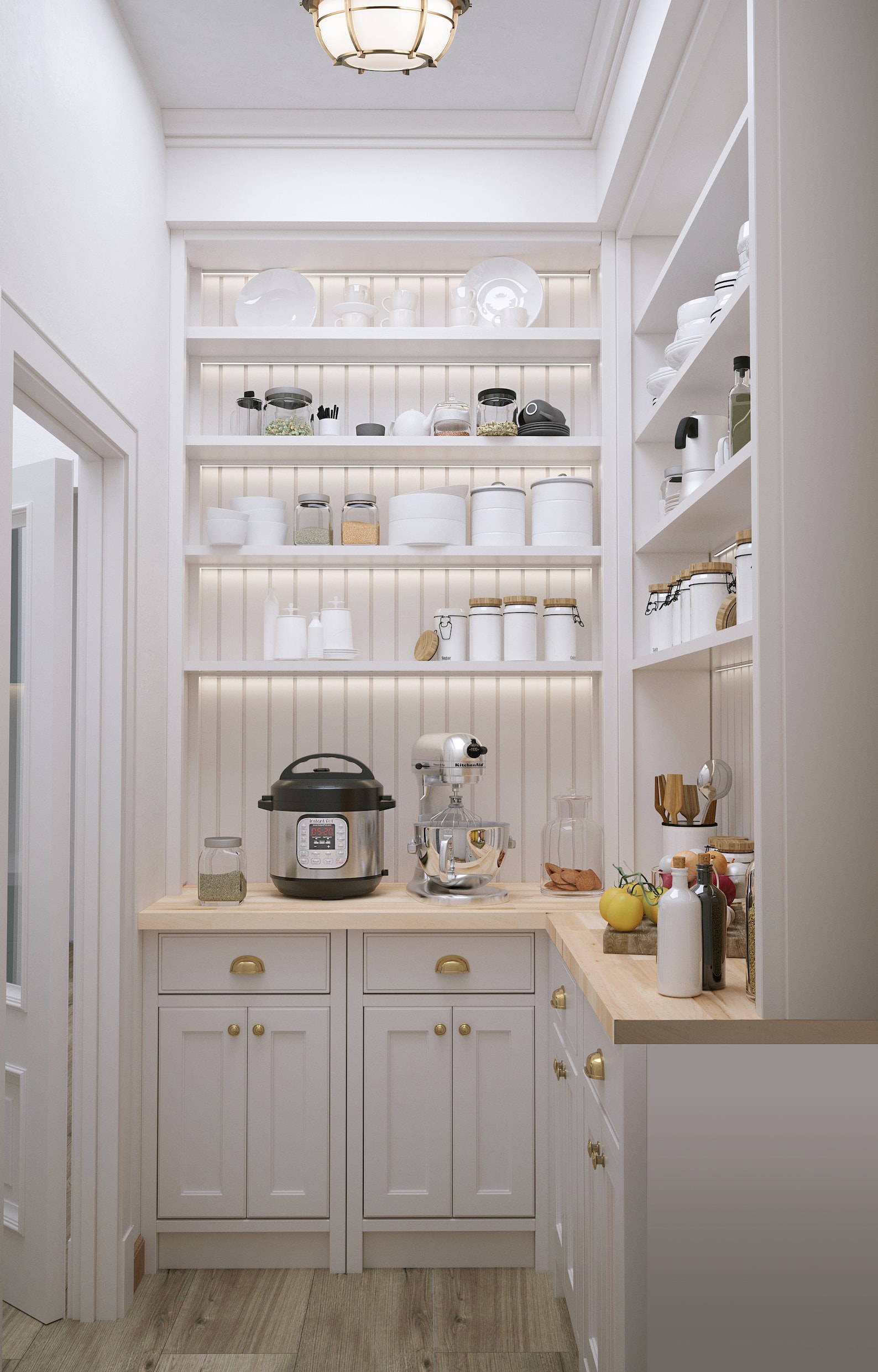 3D Kitchen Pantry Design, Interior Visualization, Pantry Renovation ...