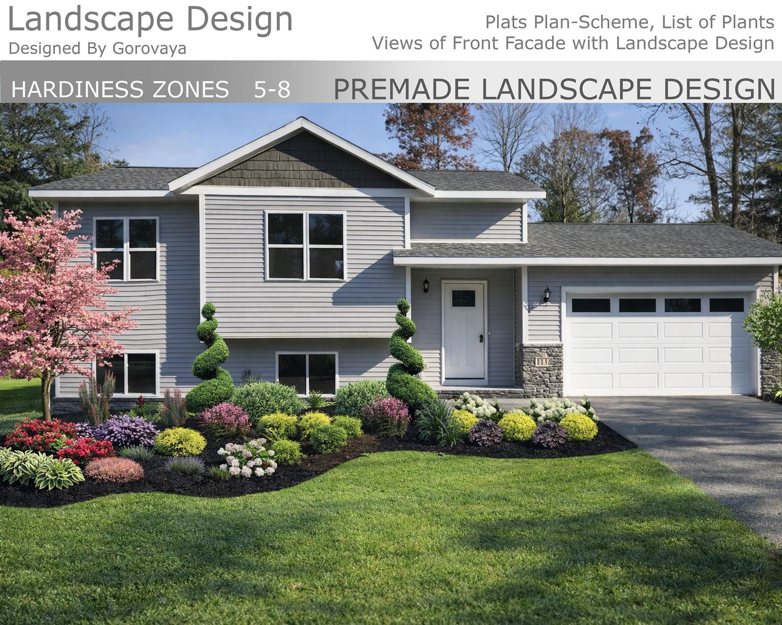 Premade Landscape Design, Landscape Design, Landscape Layout, Plant ...