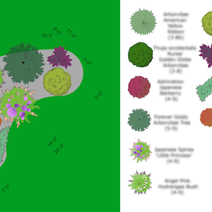 Premade Landscape Design, Landscape Berm, Zone 5-8 Berm, Coniferous ...